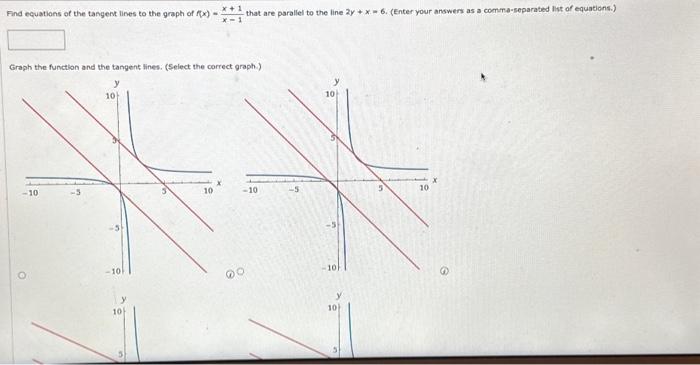 Solved Find equations of the tangent lines to the graph of | Chegg.com
