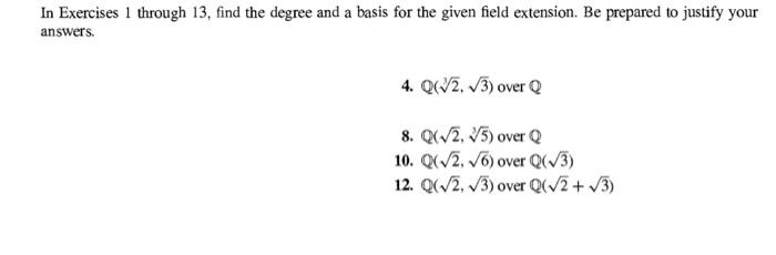 Solved In Exercises 1 through 13, find the degree and a | Chegg.com