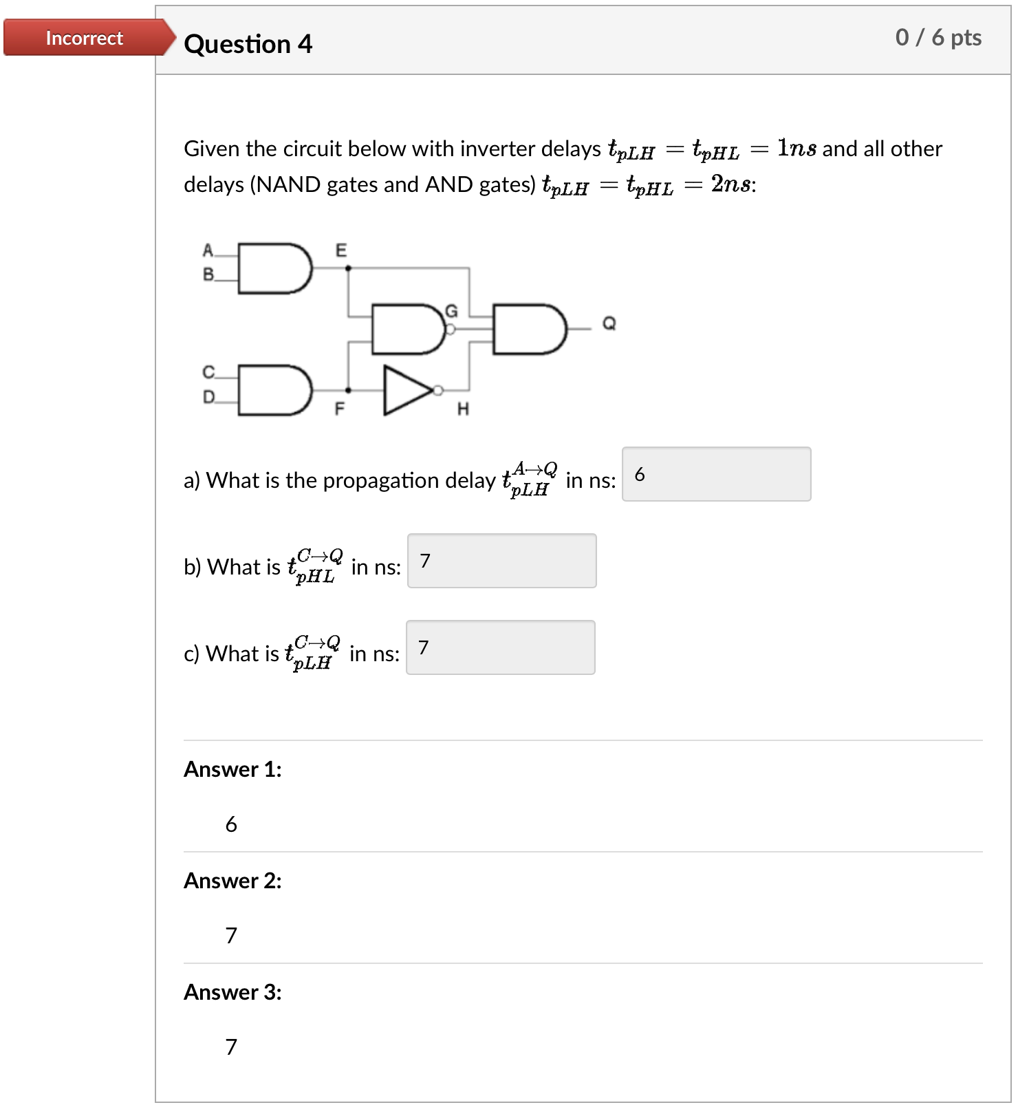 Solved Question 4Given the circuit below with inverter | Chegg.com