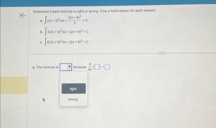 Solved Determine if each formula is right or wrong. Give a | Chegg.com