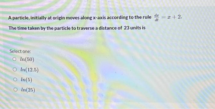 Solved A particle, initially at origin moves along x-axis | Chegg.com