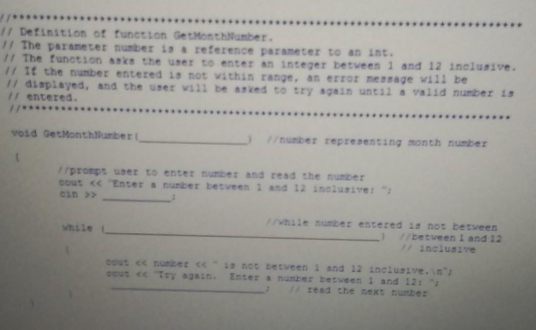 Solved using void functions 1. Complete the program shown | Chegg.com