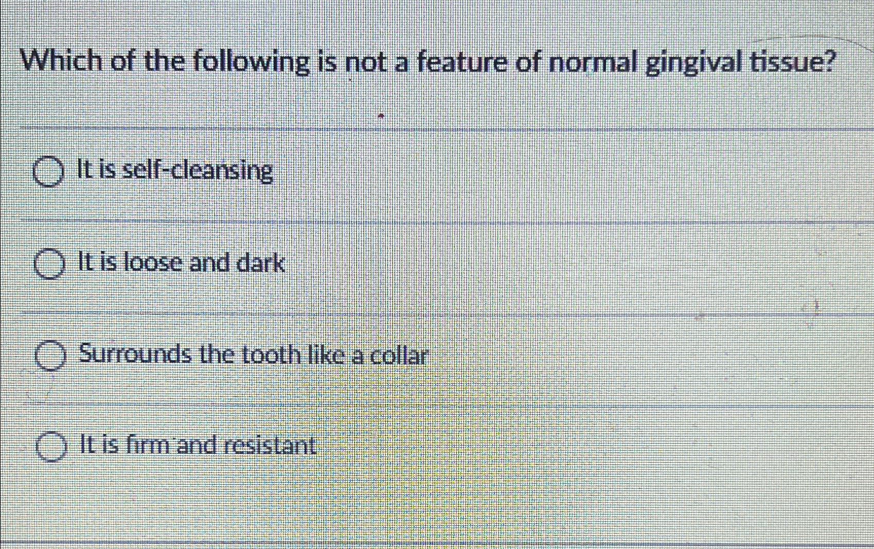 Solved Which of the following is not a feature of normal | Chegg.com