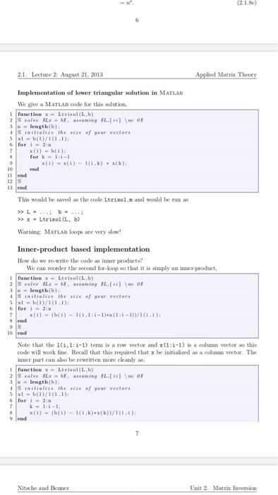 Solved 2.1. Lecture 2: August 21, 2013 Applied Matrix Theory | Chegg.com