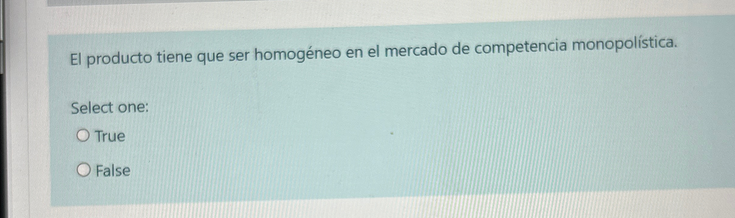 Solved El producto tiene que ser homogéneo en el mercado de | Chegg.com