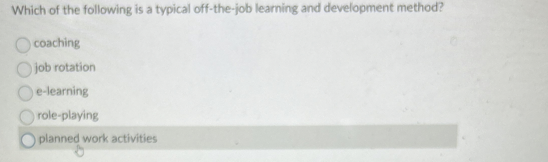 Solved Which of the following is a typical off-the-job | Chegg.com