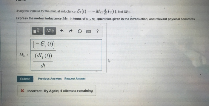 Solved Using the formula for the mutual inductance, E 2 | Chegg.com