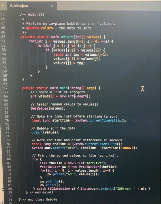 Solved Bubble Sort The Lab19 directory in the Courselnfo | Chegg.com