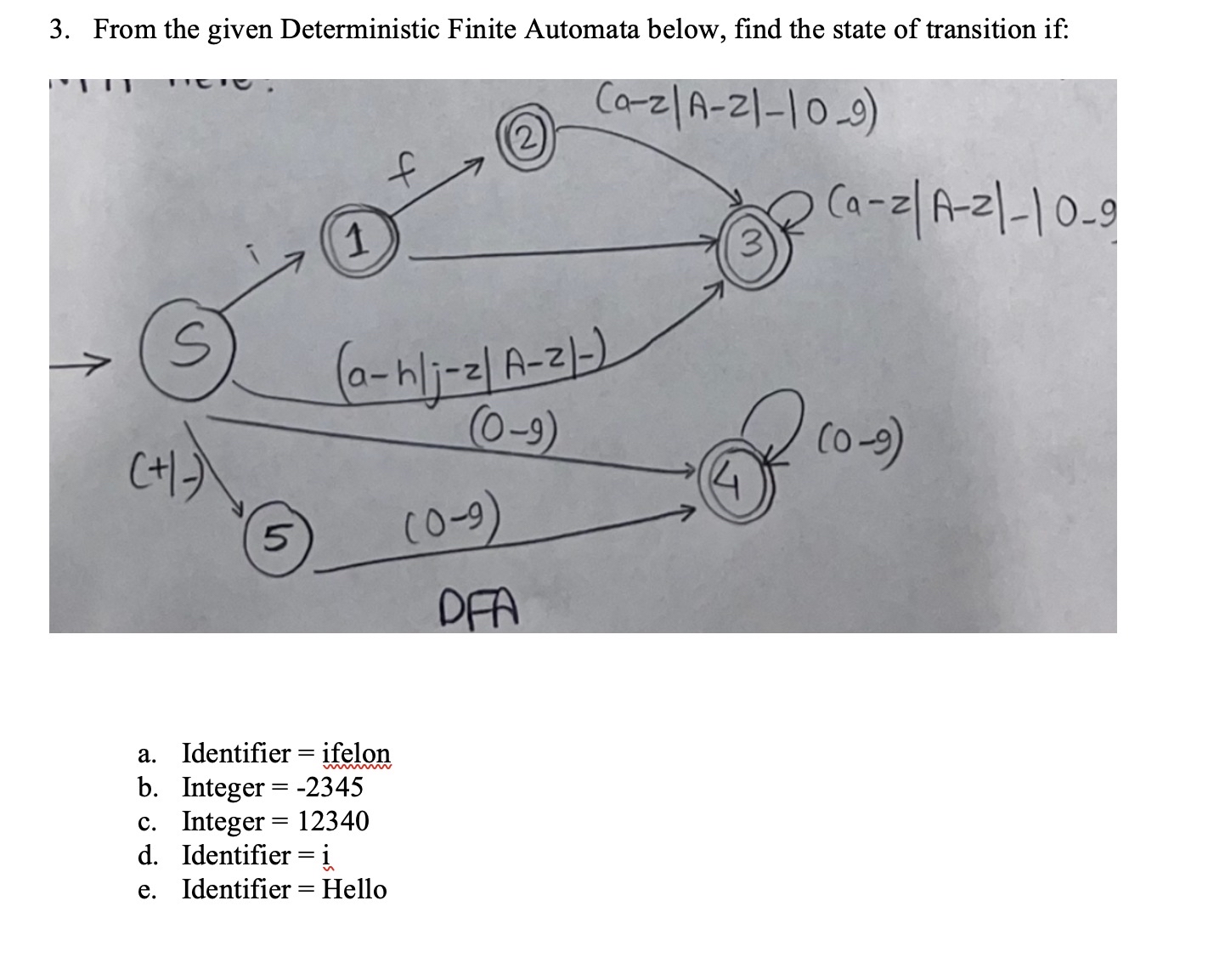 Solved From The Given Deterministic Finite Automata Below 7405