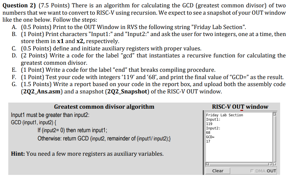 Solved Question 2) (7.5 ﻿Points) ﻿There is an algorithm for | Chegg.com