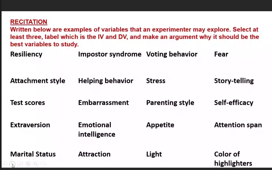 Solved RECITATIONWritten below are examples of variables | Chegg.com