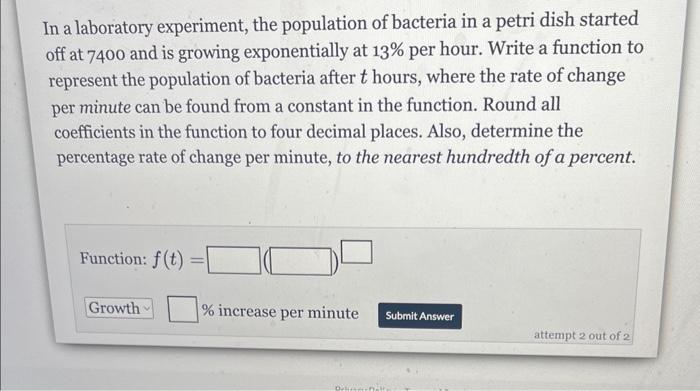 Solved In a laboratory experiment, the population of | Chegg.com