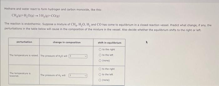Solved Methane and water react to form hydrogen and carbon | Chegg.com