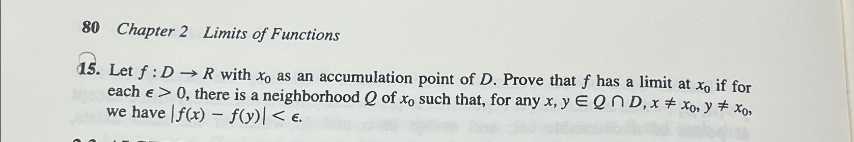 Solved 80 ﻿Chapter 2 ﻿Limits of Functions15. ﻿Let f:D→R | Chegg.com