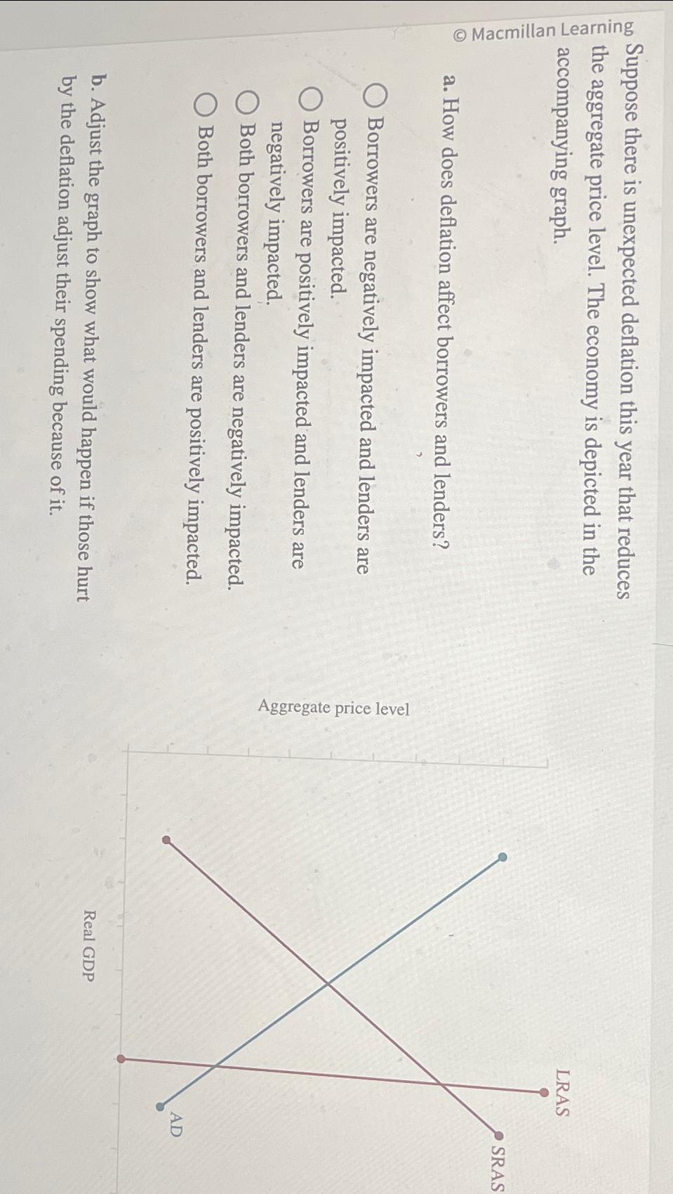 Solved Suppose there is unexpected deflation this year that | Chegg.com