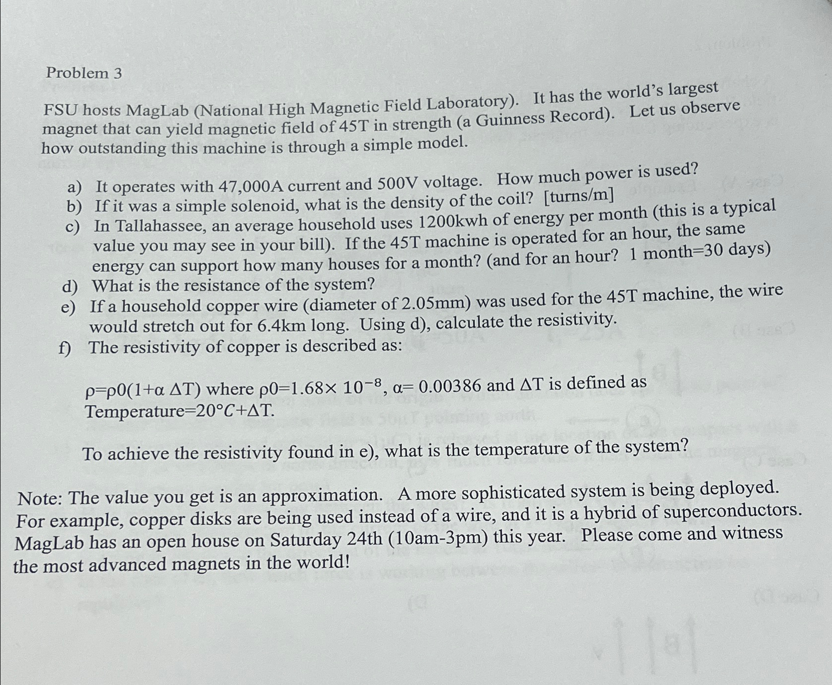 Solved Problem 3FSU hosts MagLab (National High Magnetic | Chegg.com