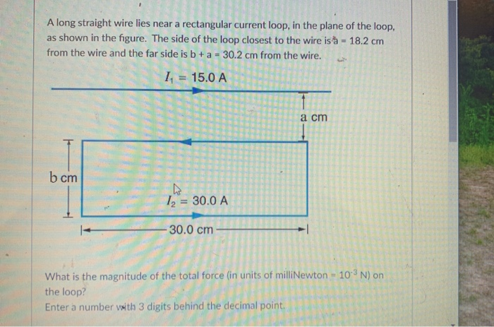 Solved A long straight wire lies near a rectangular current | Chegg.com