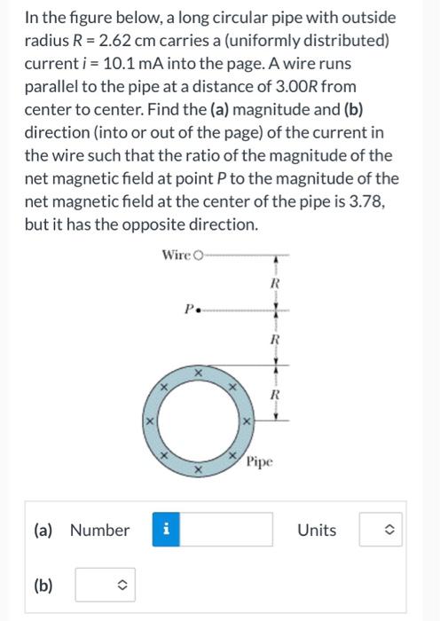 Solved In the figure below, a long circular pipe with | Chegg.com