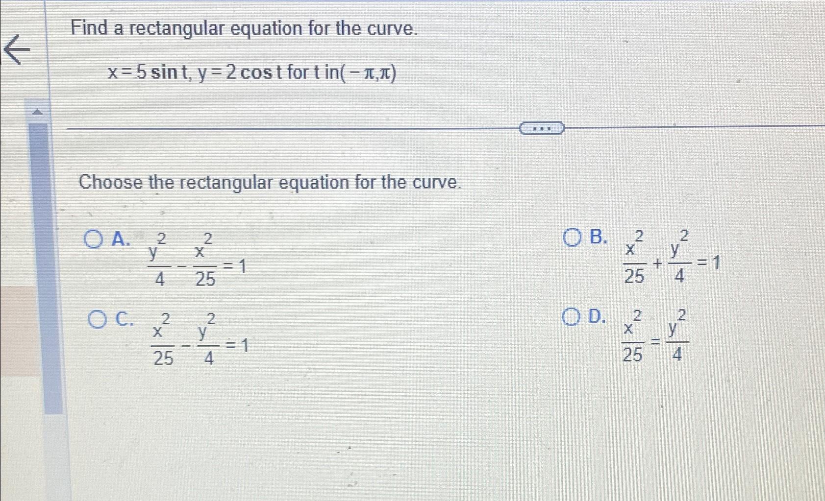 Solved Find a rectangular equation for the | Chegg.com