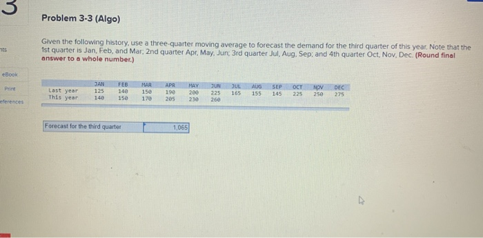 Solved Problem 3-3 (Algo) ats Given the following history, | Chegg.com