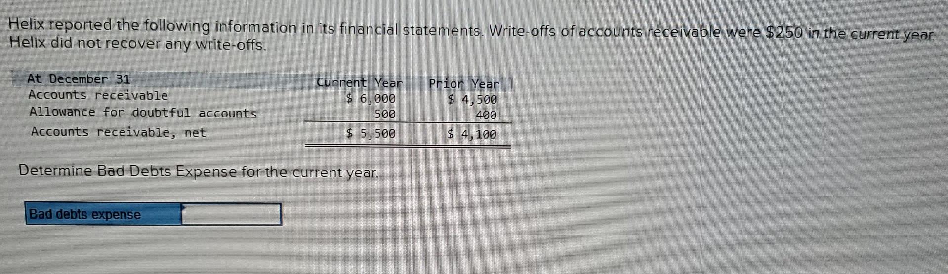 Solved Helix reported the following information in its | Chegg.com