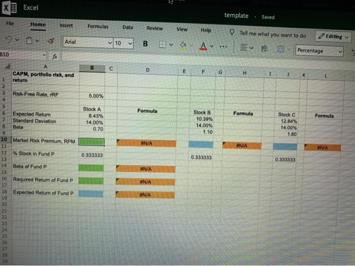Solved Excel Online Structured Activity: CAPM, portfolio | Chegg.com