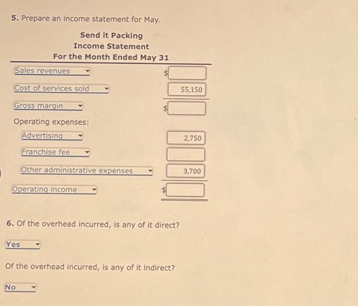 Solved Income Statement, Direct and Indirect Cost Concepts, | Chegg.com