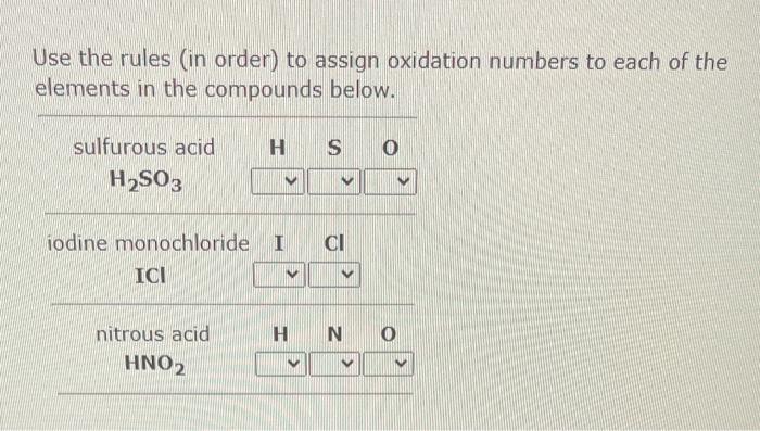 Solved Determine the oxidation state for each of the | Chegg.com