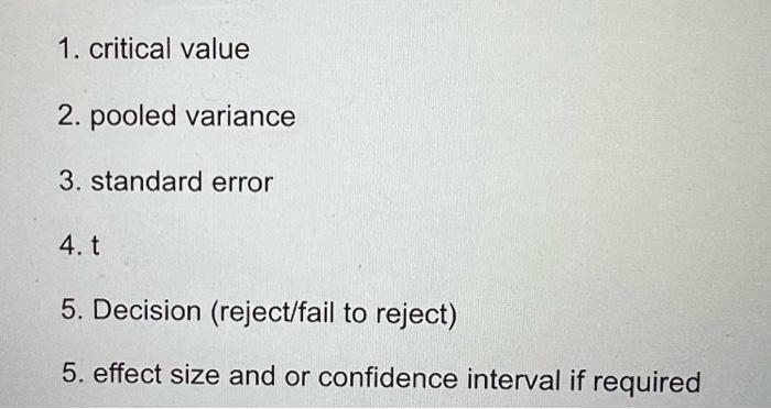Solved 22. For each of the following, calculate the pooled | Chegg.com