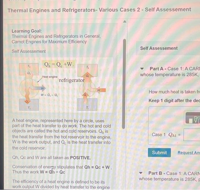 Solved Thermal Engines and Refrigerators- Various Cases 2 - | Chegg.com