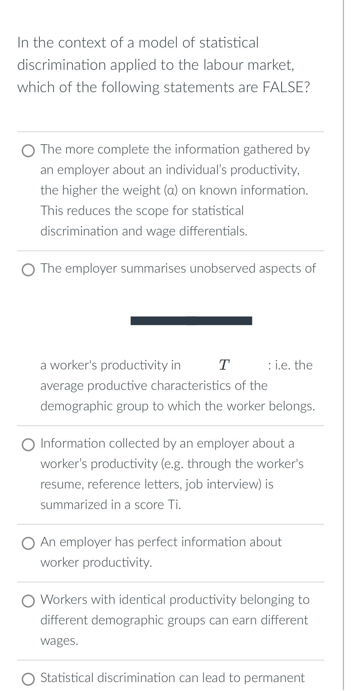 Solved In the context of a model of statistical | Chegg.com