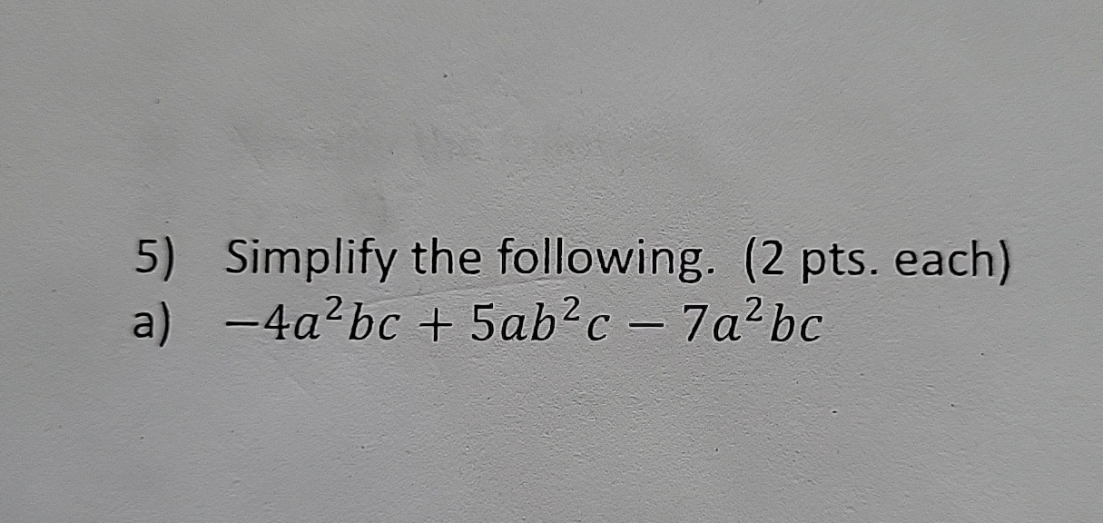 Solved Simplify the following. ( 2 ﻿pts. | Chegg.com