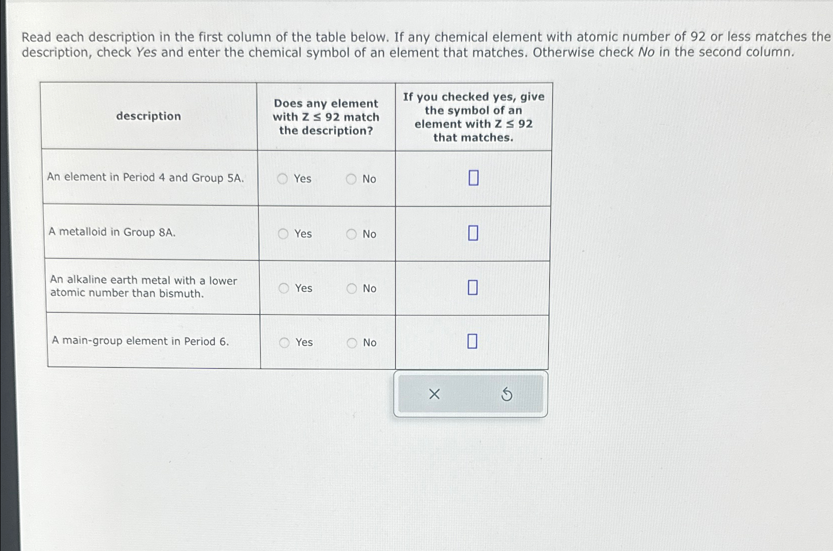 Read each description in the first column of the | Chegg.com