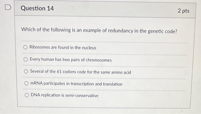 Solved Which of the following is an example of redundancy in | Chegg.com