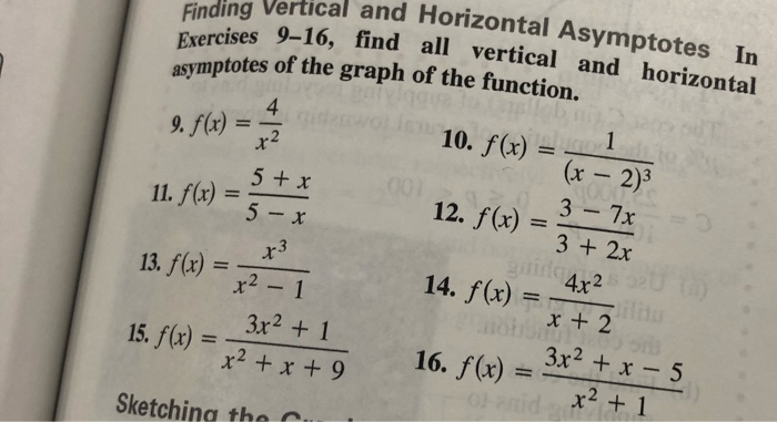 Solved Finding Vertical and Exercises 9-16, find all vertic | Chegg.com