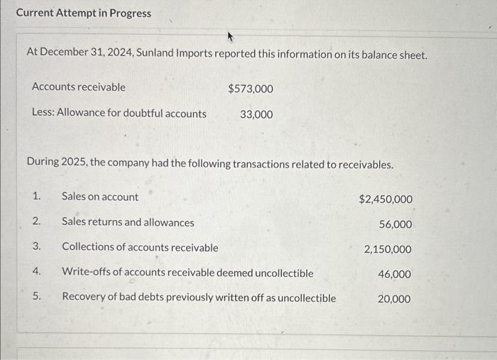 [Solved]: Current Attempt in Progress At December 31, 2024,