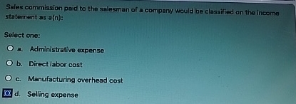 Solved Sales commission paid to the salesman of a company | Chegg.com