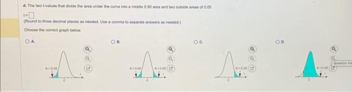 Solved For a t-curve with df=29, find each t-value in parts | Chegg.com