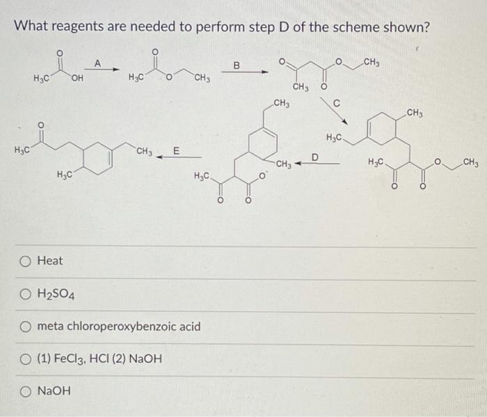 Solved What reagents are needed to perform step A of the | Chegg.com