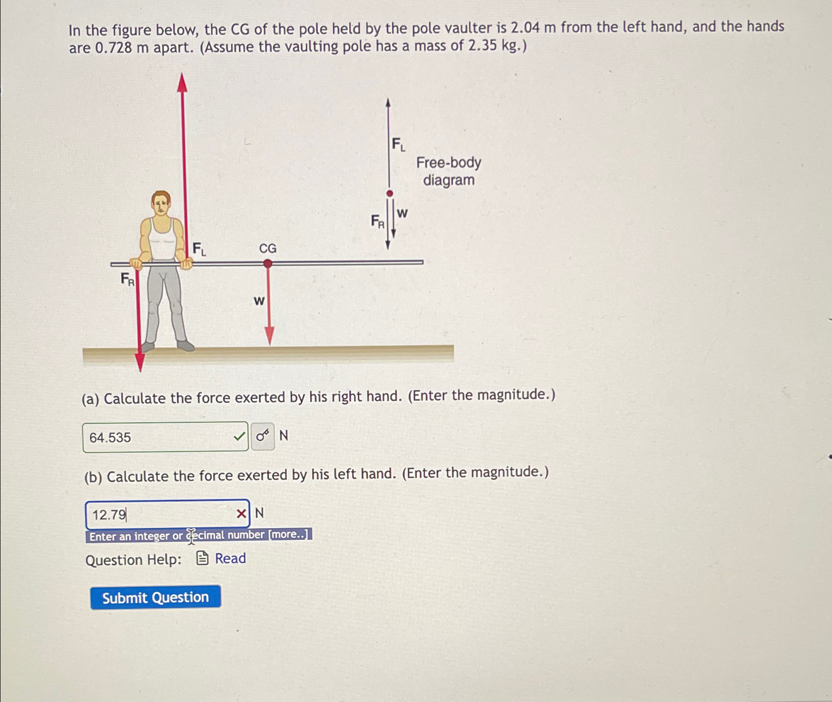 Solved In the figure below, the CG of the pole held by the | Chegg.com