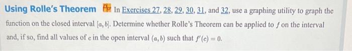 Solved determine whether Rolle's Theorem can be applied to f | Chegg.com