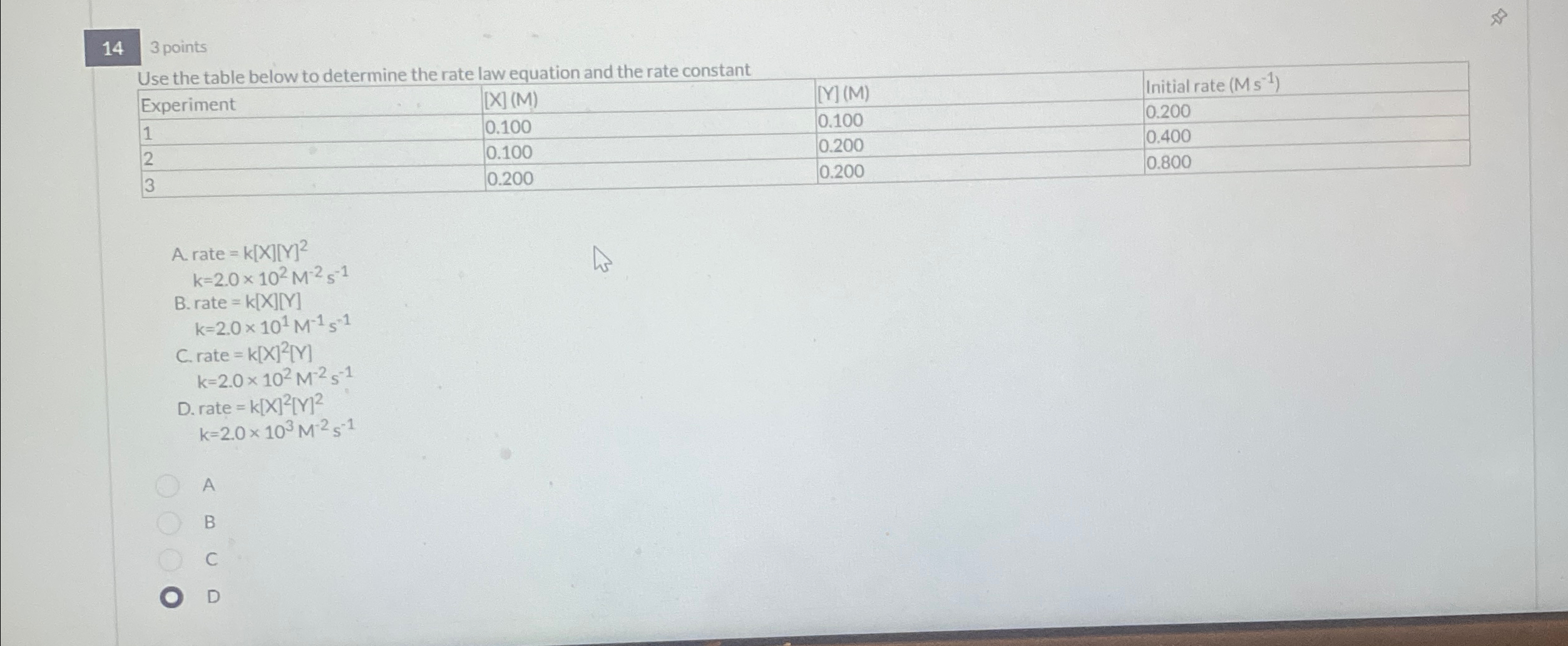 Solved 143 ﻿pointsUse the table below to determine the rate | Chegg.com