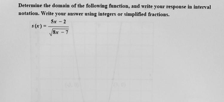 Solved Determine The Domain Of The Following Function And