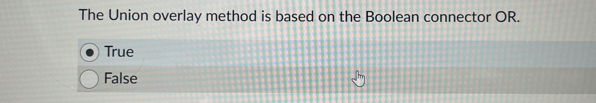 Solved The Union overlay method is based on the Boolean | Chegg.com
