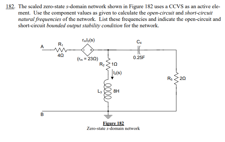 The scaled zero-state s-domain network shown in | Chegg.com