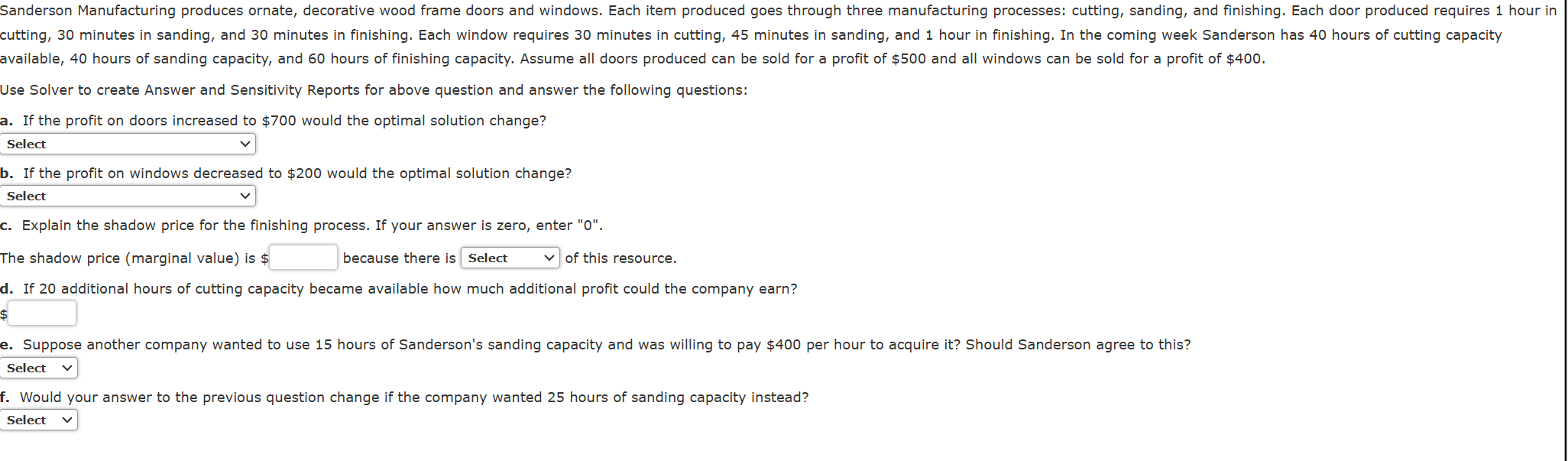 Solved by an EXPERT Implement the following LP problem in a spreadsheet. | Chegg.com