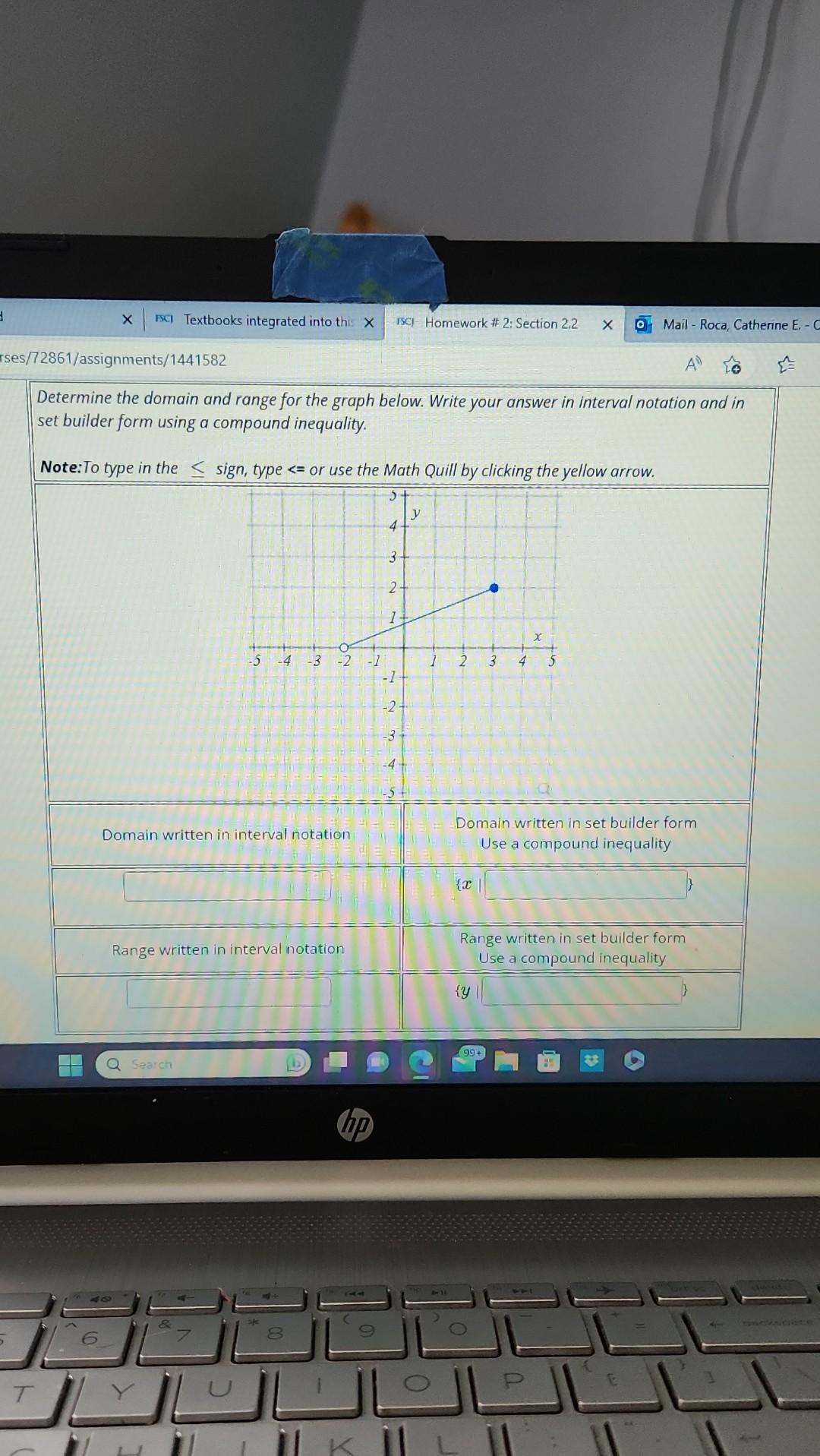 Solved Determine the domain and range for the graph below. | Chegg.com