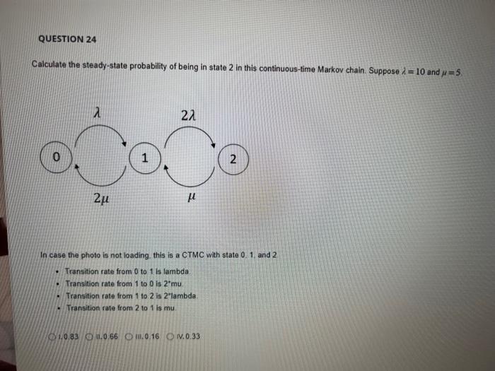 Solved Calculate the steady-state probability of being in | Chegg.com