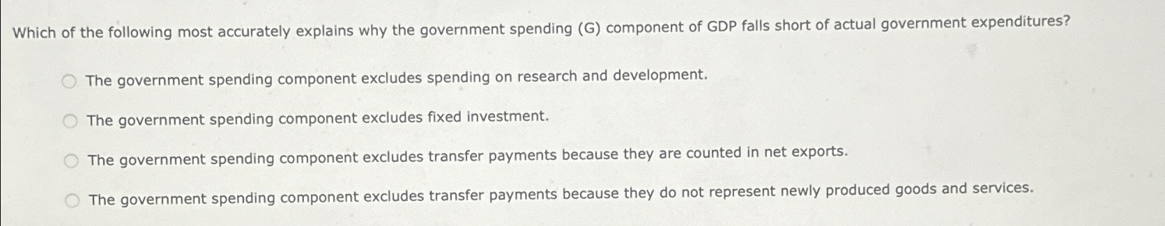 Solved Which of the following most accurately explains why | Chegg.com