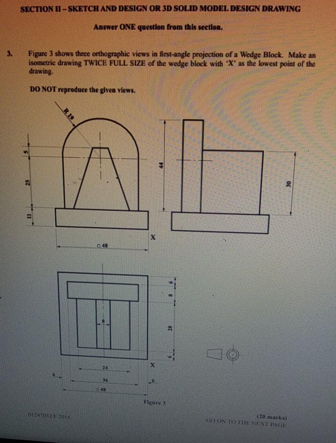 Solved SECTION I-SKETCH AND DESIGN OR 3D SOLID MODEL DESIGN | Chegg.com
